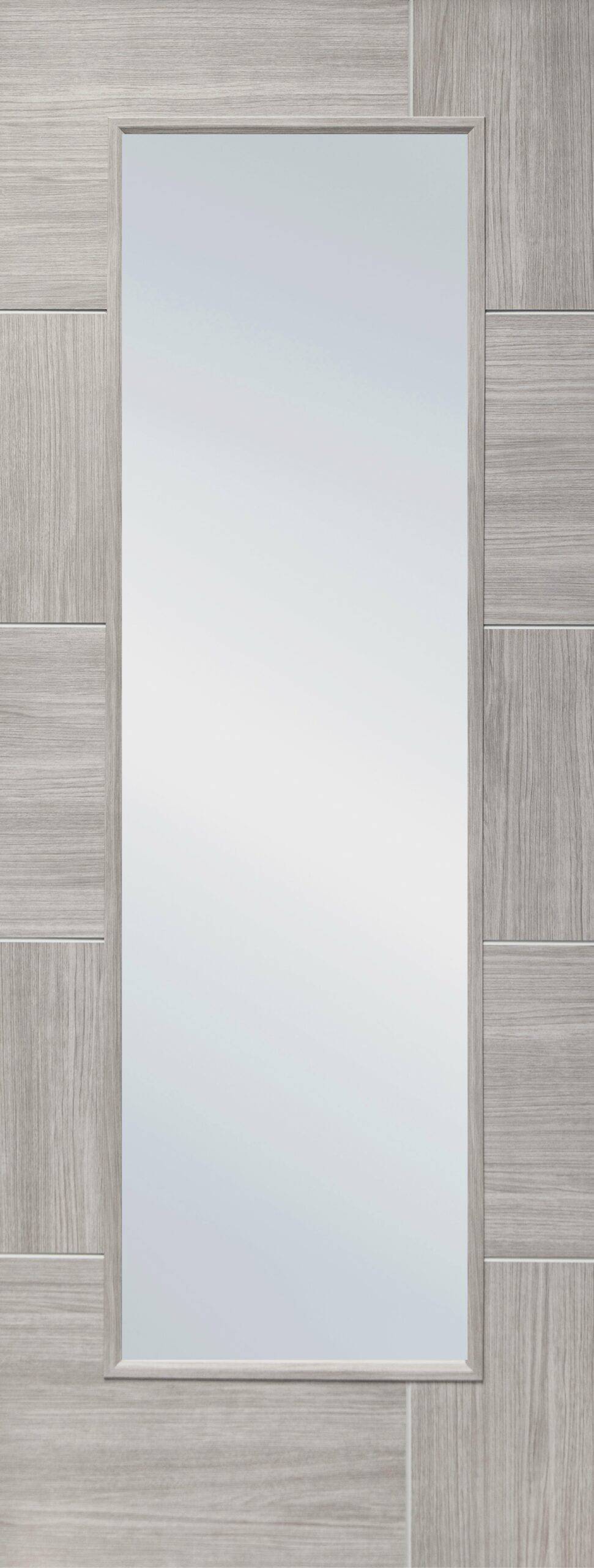 Internal Laminate White Grey Ravenna with Clear Glass | XL Joinery