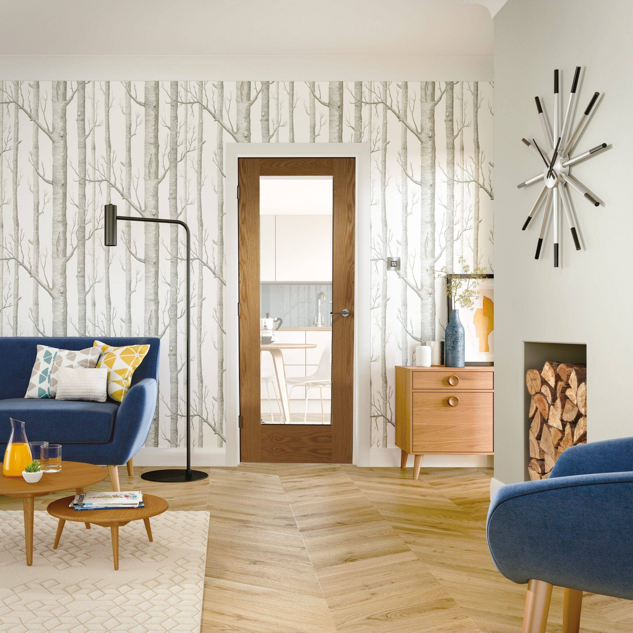 Internal Oak Pattern 10 Door with Clear Glass | XL Joinery